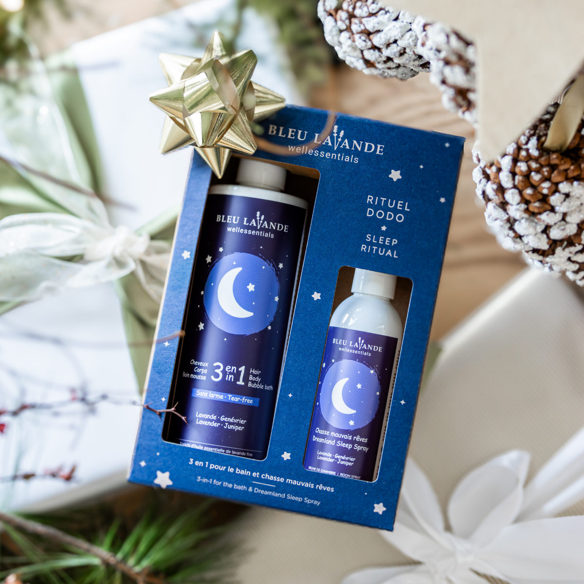 Ensemble-cadeau - Rituel bon dodo pour enfants | Bleu Lavande
